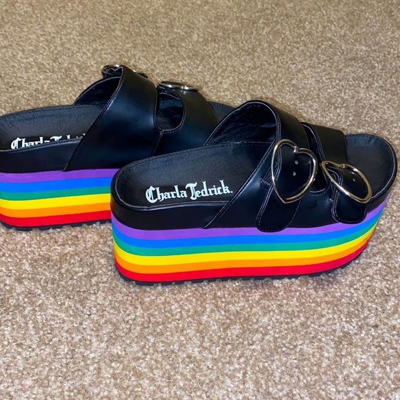 Dolls Kill | Shoes | Charla Tedrick Rainbow Platform Sandals | Poshmark